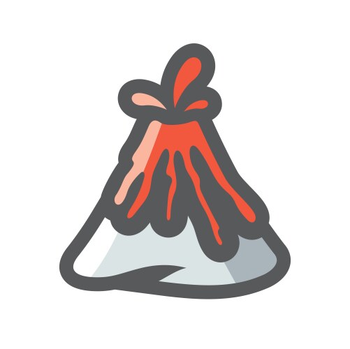 Caldera volcano eruption cartoon Royalty Free Vector Image