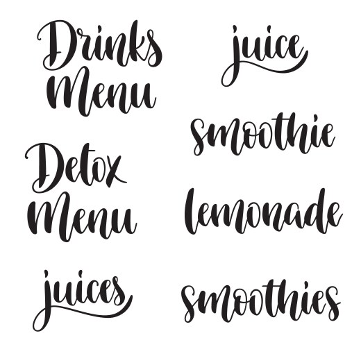 Menu headlines set Royalty Free Vector Image - VectorStock
