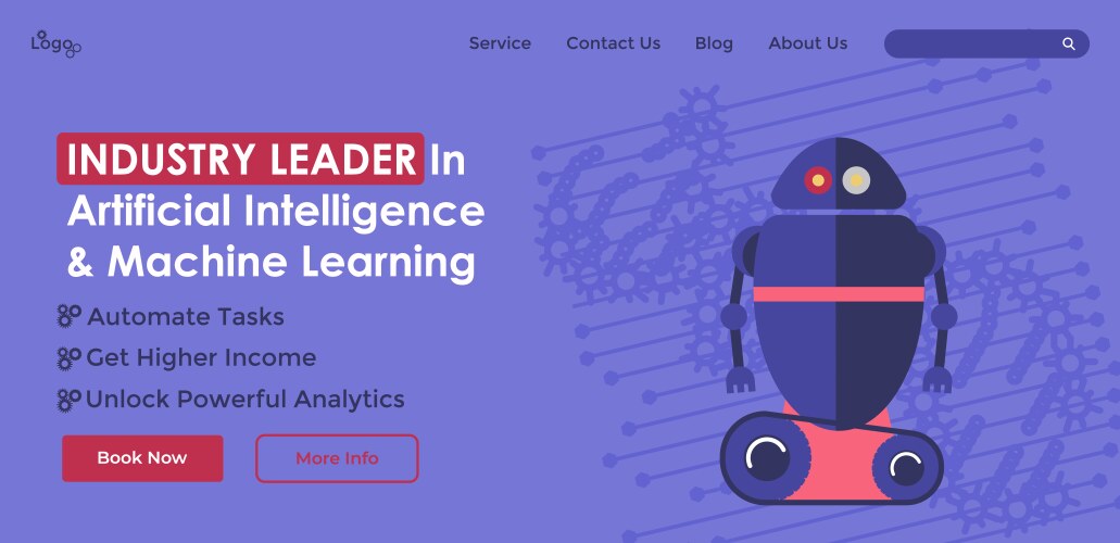 Industry leader artificial intelligence learning Vector Image