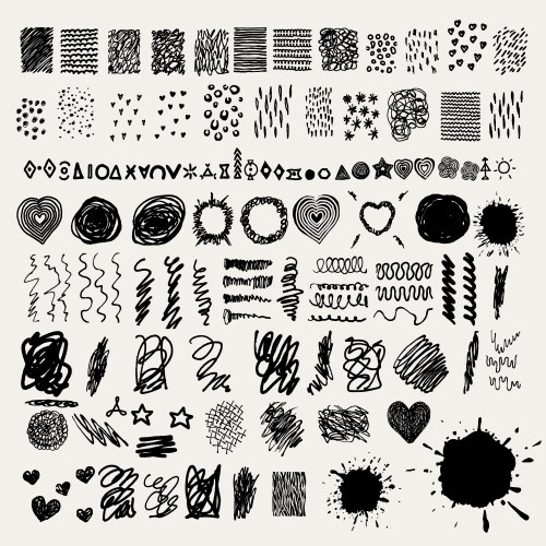 Hand drawn ink design elements sponge Royalty Free Vector