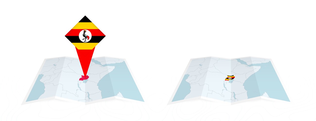 Two versions of an mauritius folded map one Vector Image