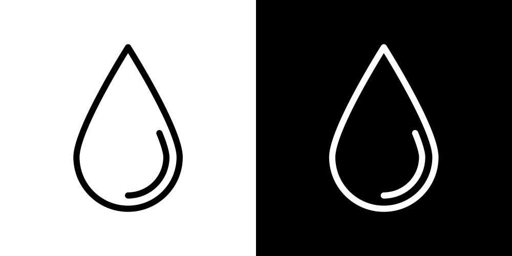 Water drop icon set on white background Royalty Free Vector