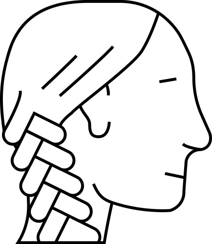 French braid hairstyle female icon doodle Vector Image