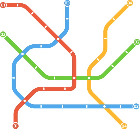 Abstract metro or subway map design template Vector Image