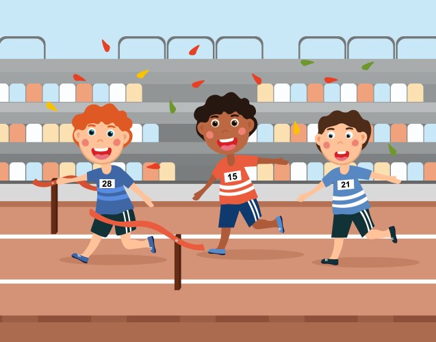 Children running outside Royalty Free Vector Image