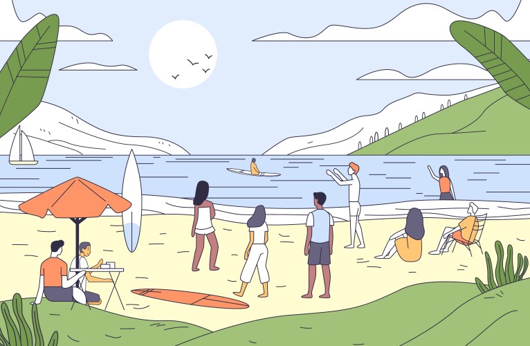 Beach Activities Vector Images (over 55,000)