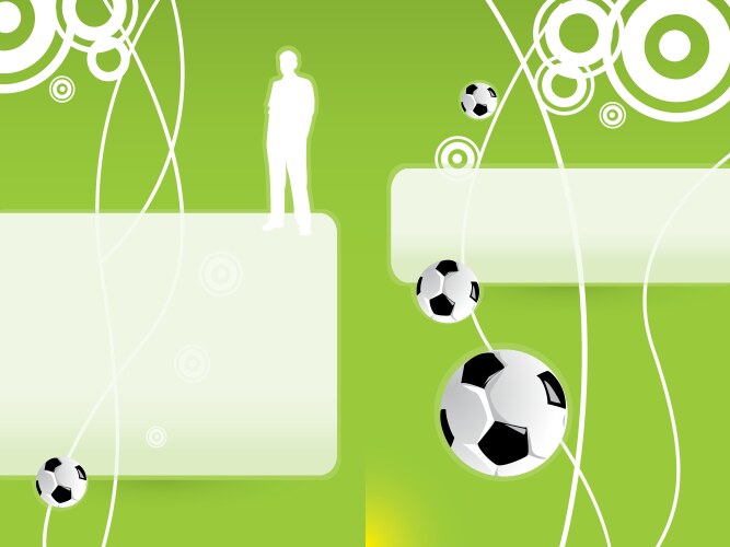 Sports background with soccer stadium and labels Vector Image