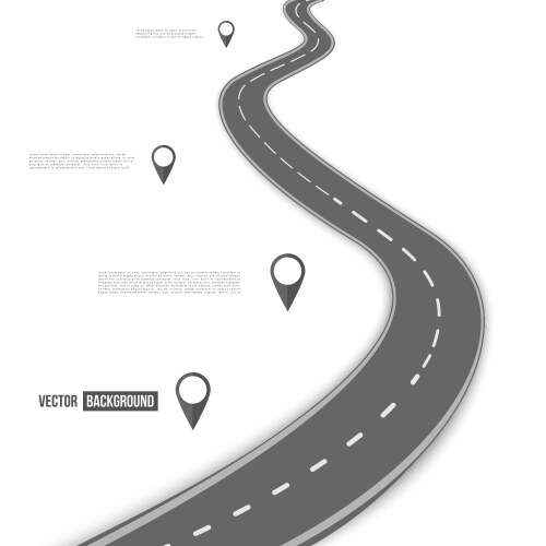 Highway roadmap with pins car road direction gps Vector Image