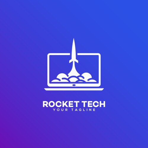 Rocket automation logo design template Royalty Free Vector