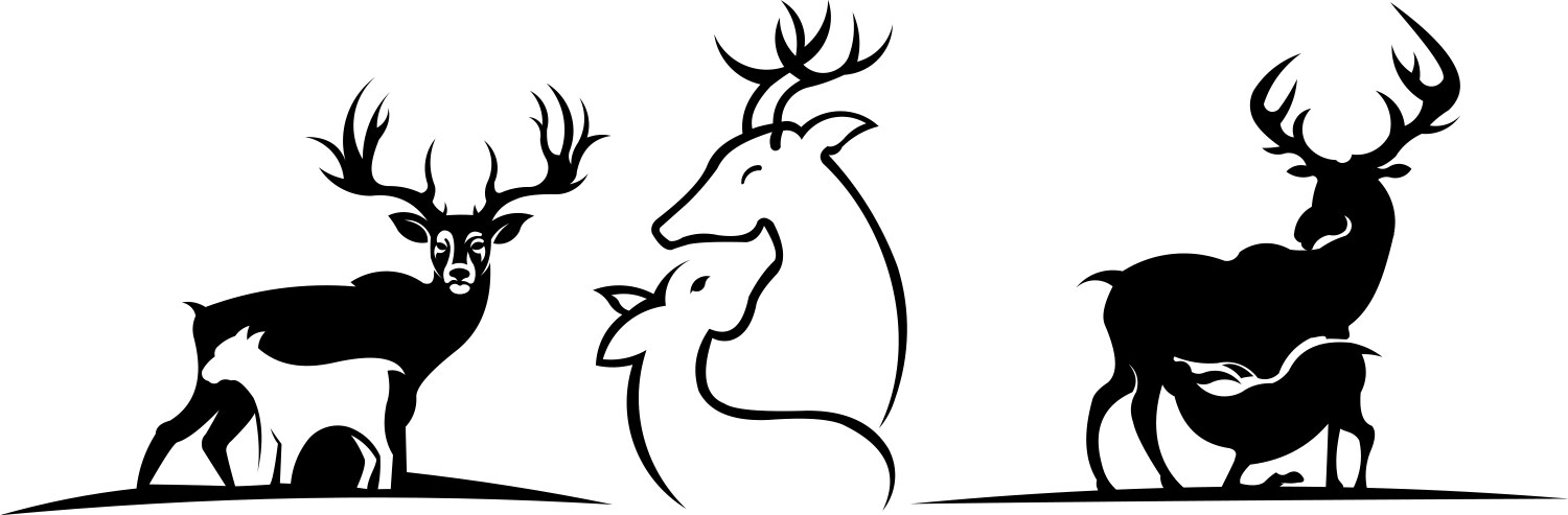 Black and White Elk Vector Images (over 3,400)