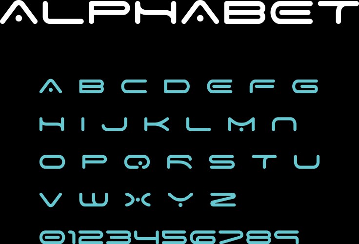 Modern futuristic sci-fi font future space text Vector Image