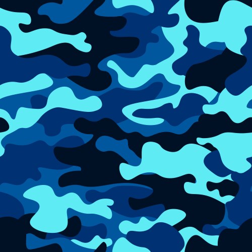 Military camouflage seamless pattern blue colors Vector Image