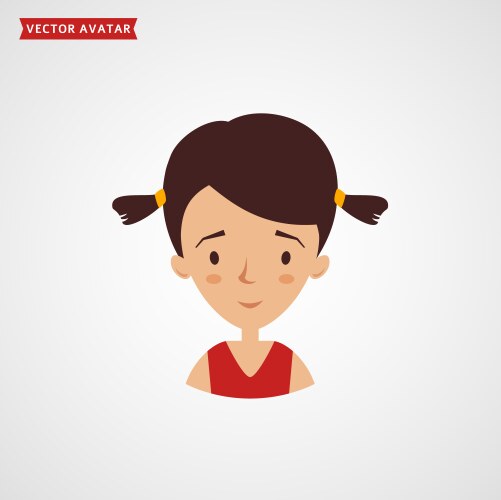 Cute chibi girl character pointing at something Vector Image