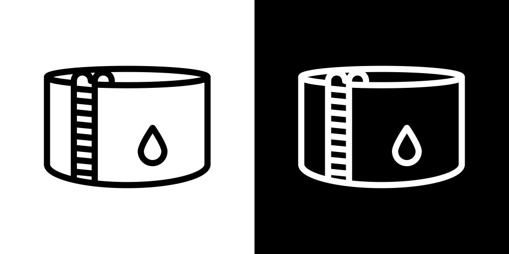 Water tank line icon isolated on white background Vector Image