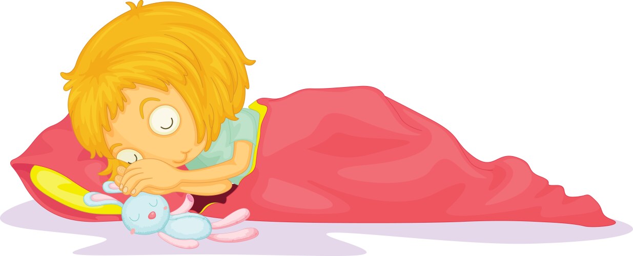 Boy sleeping at night Royalty Free Vector Image