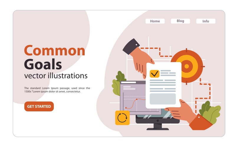 Common goals concept flat Royalty Free Vector Image