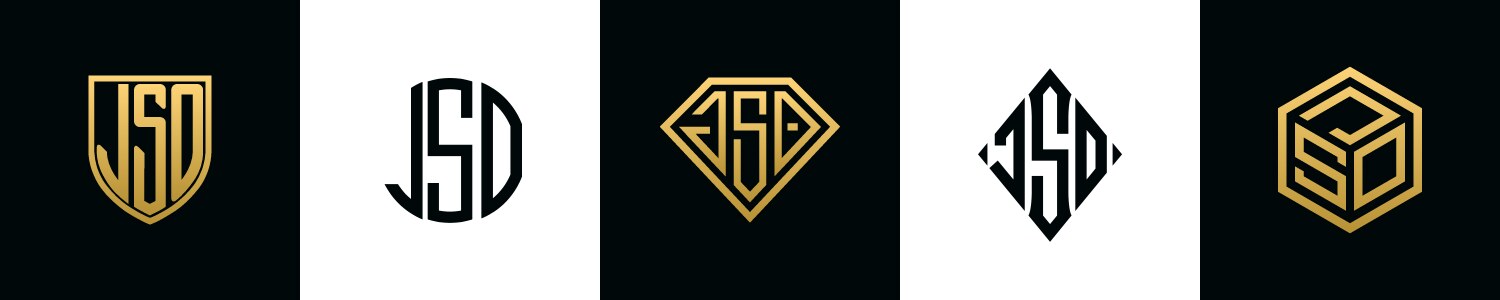 Initial letters gso logo designs bundle Royalty Free Vector