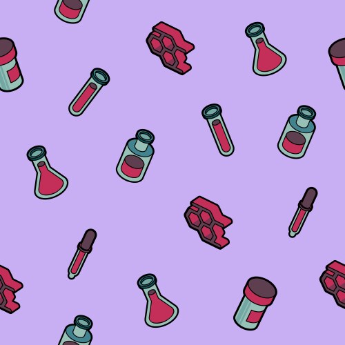 Laboratory color outline isometric icons Vector Image