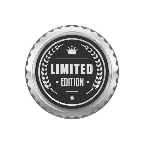 Limited edition silver badge and premium label Vector Image