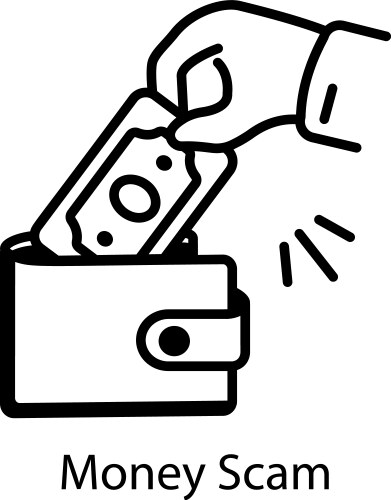 Money scam Royalty Free Vector Image - VectorStock