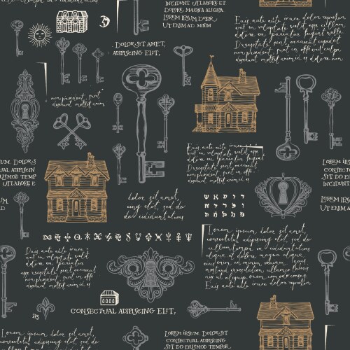 Seamless pattern with golden keys Royalty Free Vector Image