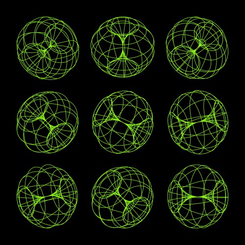 Wireframe lined shapes perspective mesh 3d grid Vector Image