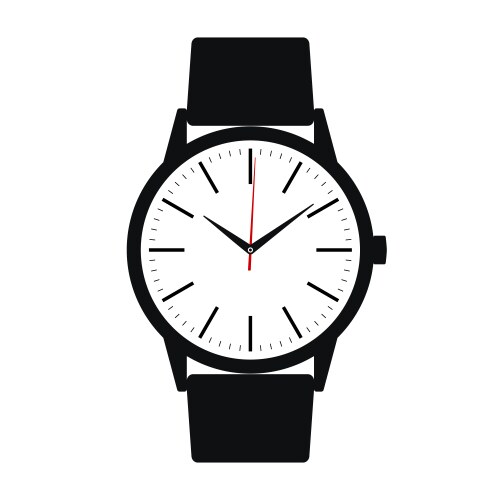 Fashionable wrist watch with motivational text Vector Image