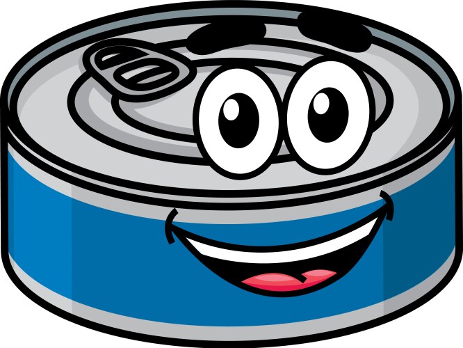 Cartoon aluminum can with kidney beans food Vector Image