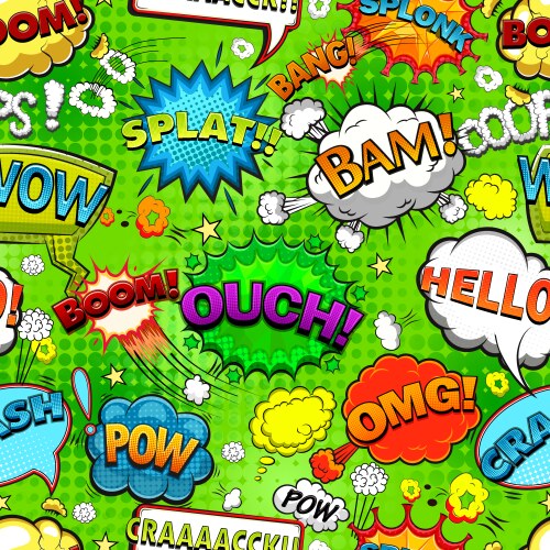 Comic book words pop art background seamless Vector Image