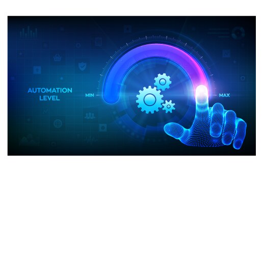 Increasing automation level rpa robotic process Vector Image