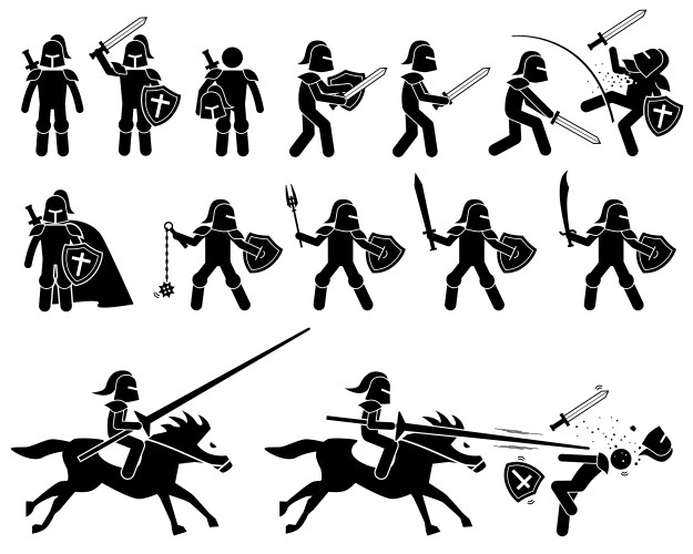 Set of medieval icons Royalty Free Vector Image