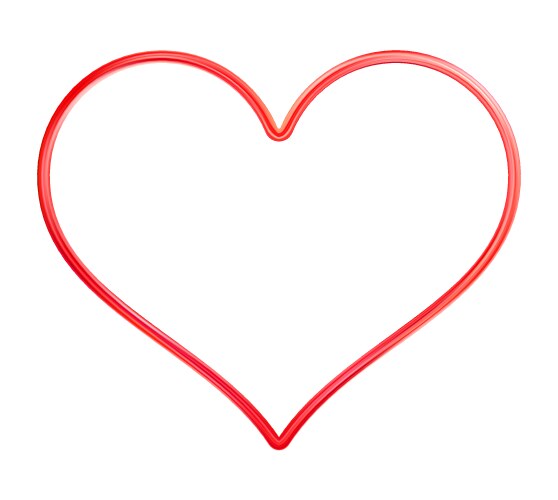 Red glossy realistic heart frame isolated Vector Image