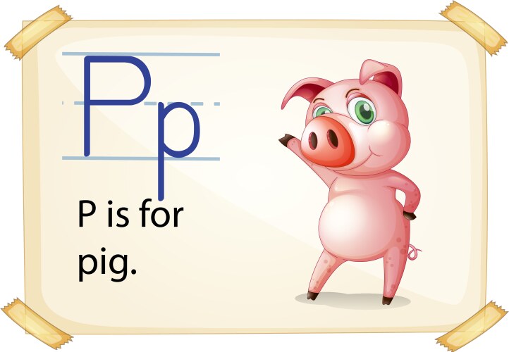 Cute kids cartoon alphabet letter r Royalty Free Vector