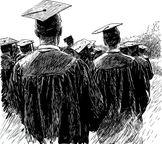 Hand drawn graduation Royalty Free Vector Image