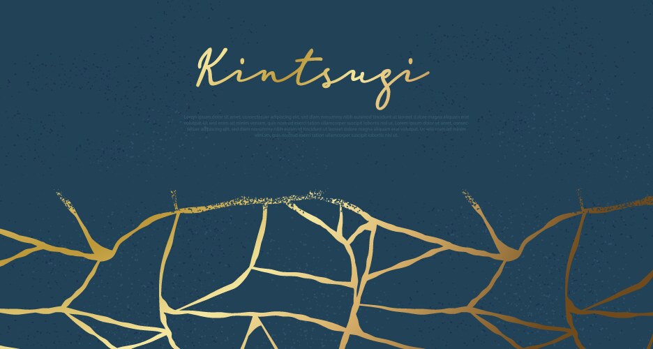 Kintsugi Pottery Collection Royalty Free Vector Image