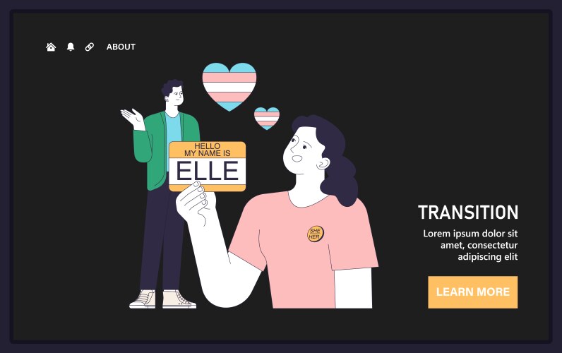 Gender transition process set gender-affirming Vector Image