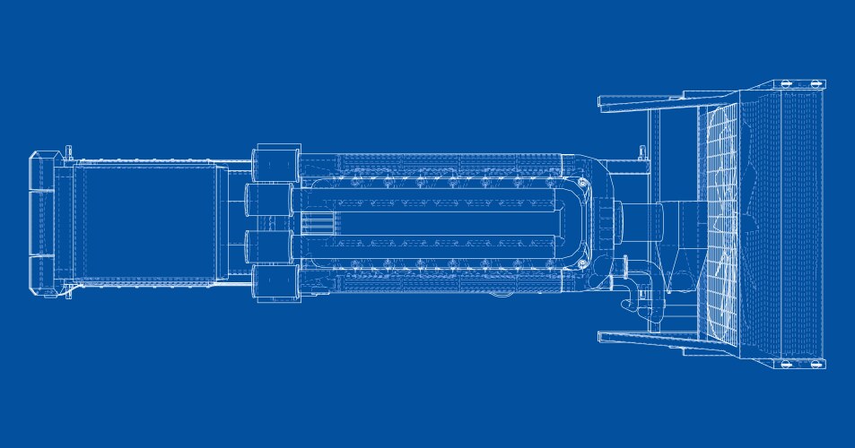 Mobile power generator blueprints Royalty Free Vector Image