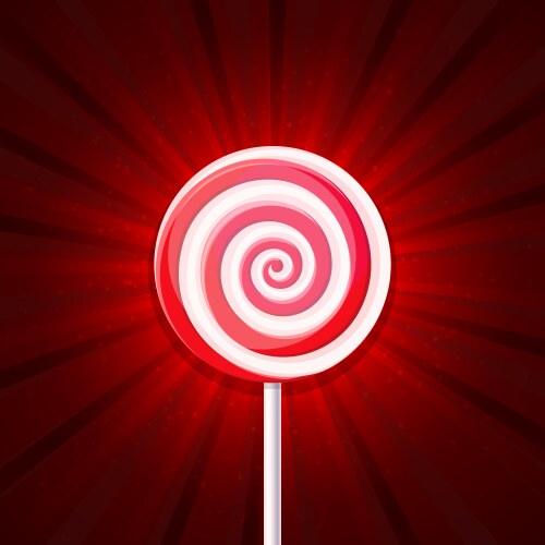 Red lollipops candy on stick set Royalty Free Vector Image