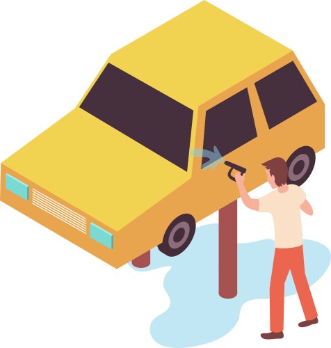 Car wash appliance composition Royalty Free Vector Image