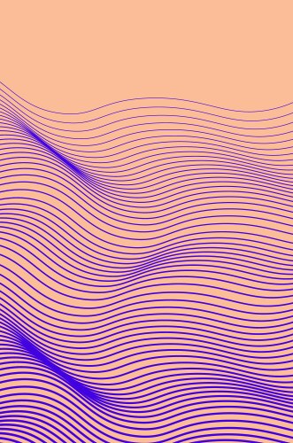 Violet wavy lines on peachy background Royalty Free Vector