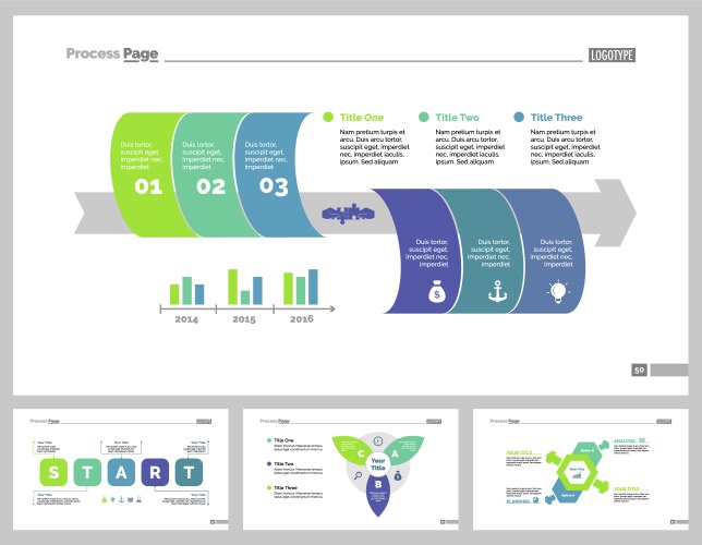 Four statistics slide templates set Royalty Free Vector