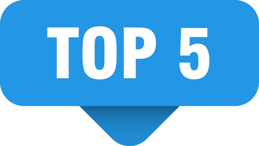 Top 5 sticker top 5 sign on transparent background