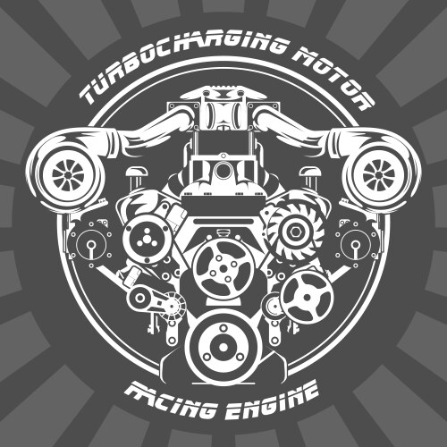 Turbo engine with wings Royalty Free Vector Image