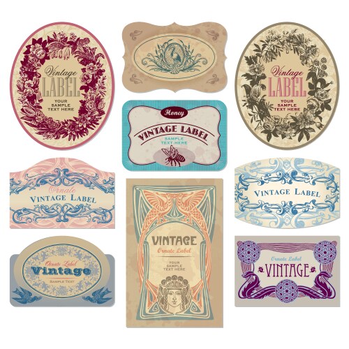 Vintage labels collection set Royalty Free Vector Image Vintage labels collection set Royalty Free Vector Image