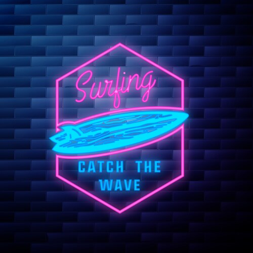 Surf neon icons Royalty Free Vector Image - VectorStock