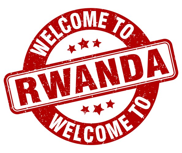 Welcome to rwanda stamp round sign Royalty Free Vector Image