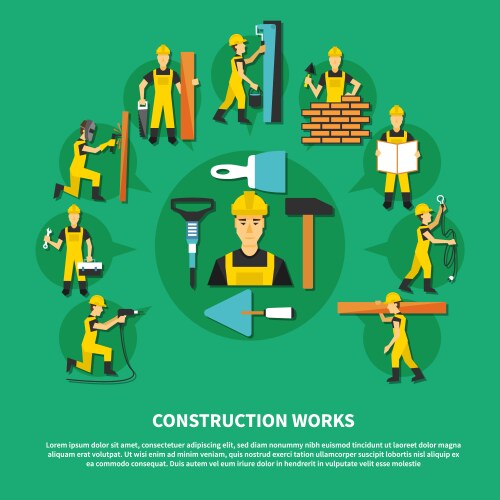 Construction worker infographic Royalty Free Vector Image