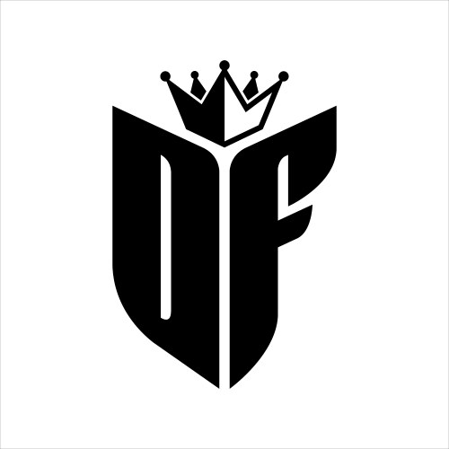 Df letter bold monogram triangle curve shield Vector Image