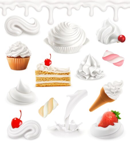 Whipped cream Royalty Free Vector Image - VectorStock