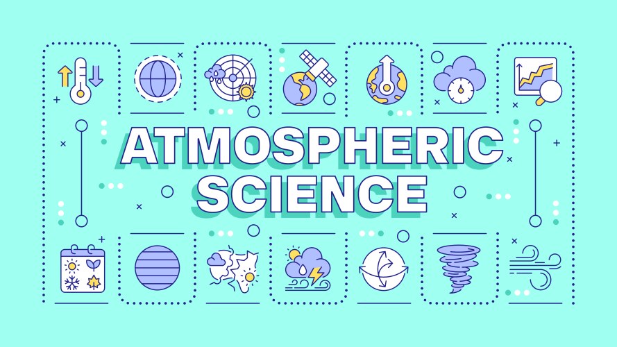 Atmospheric science light green word concept Vector Image